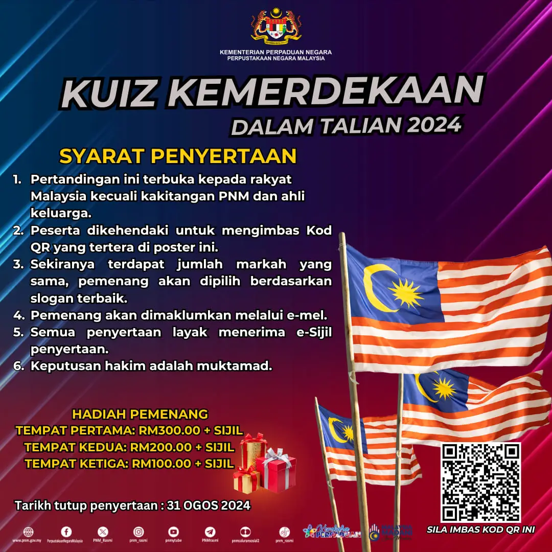 Hari Merdeka: Kuiz Kemerdekaan Anjuran Perpustakaan Negara