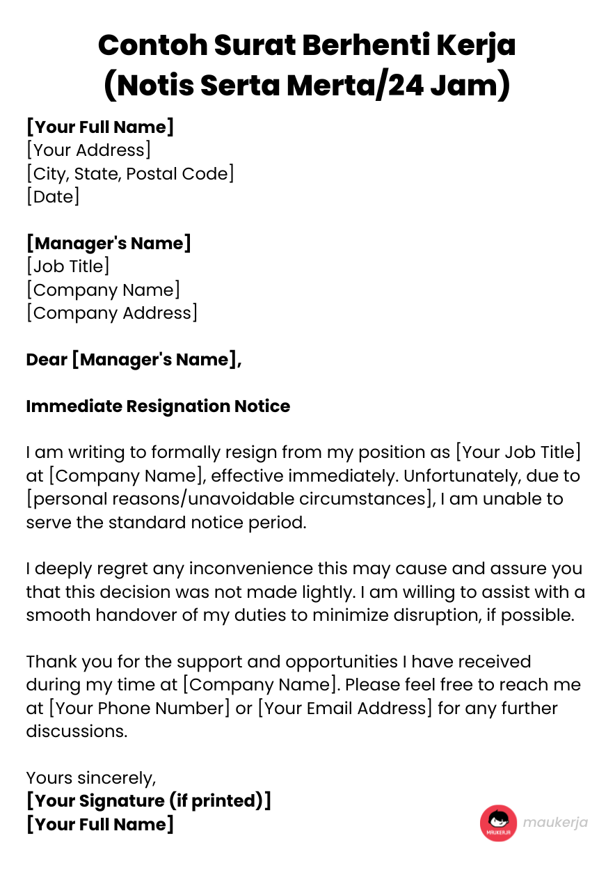 Contoh Surat Berhenti Kerja Dalam Pelbagai Sektor [BM & BI]