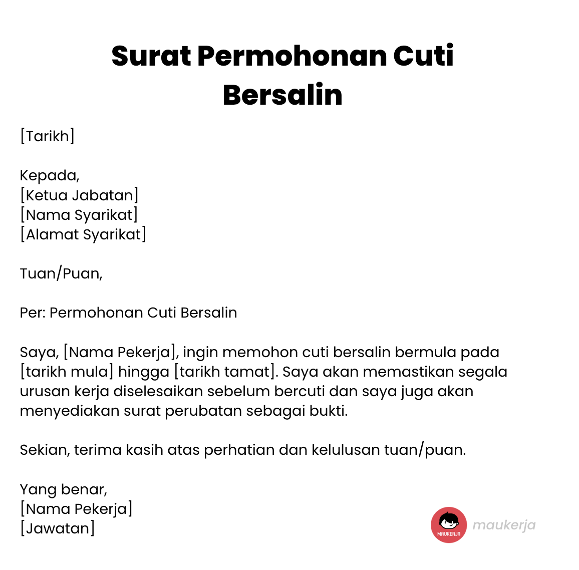 Surat Permohonan Cuti, Template Terkini Untuk Mohon Cuti