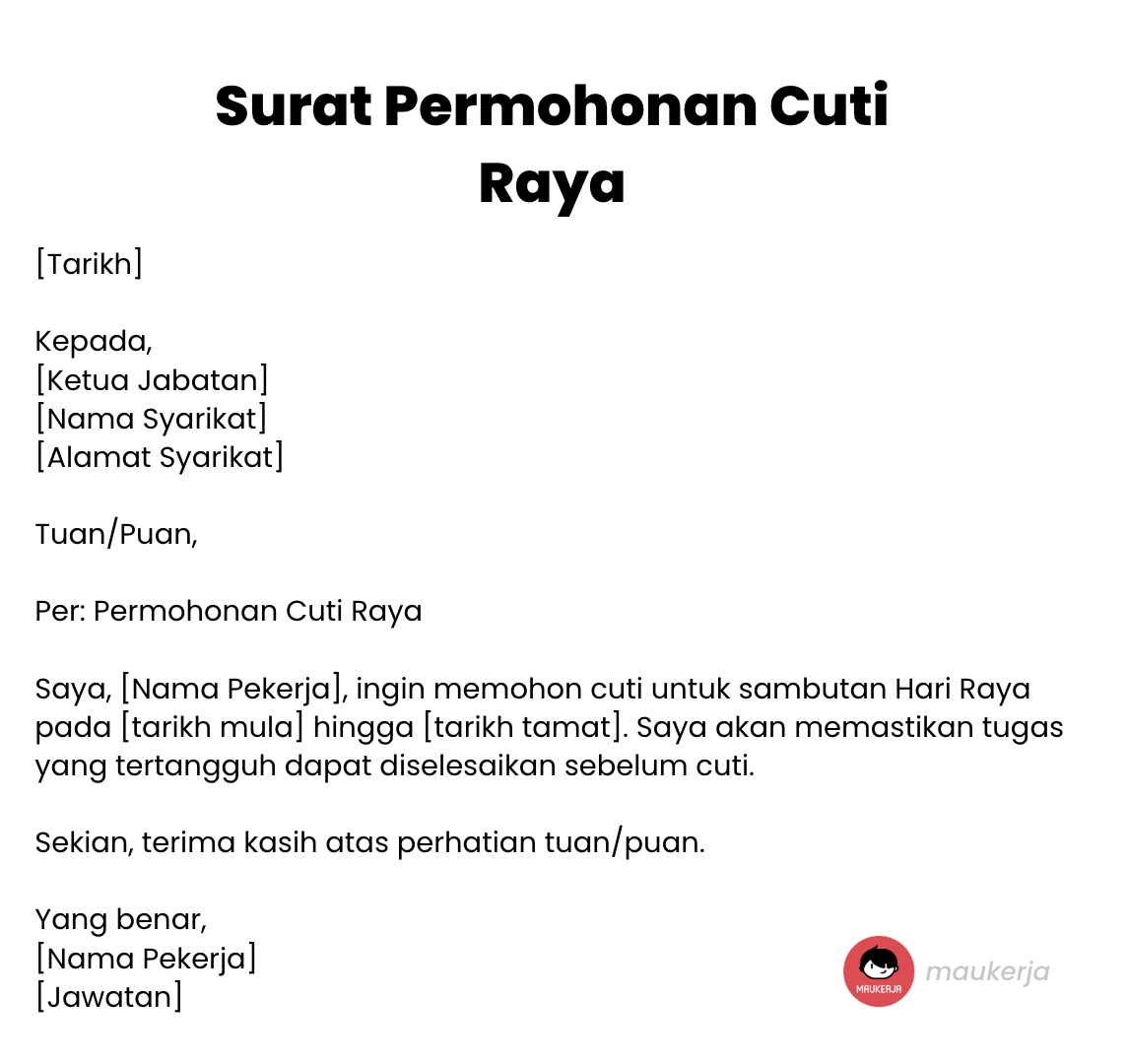 Surat Permohonan Cuti, Template Terkini Untuk Mohon Cuti